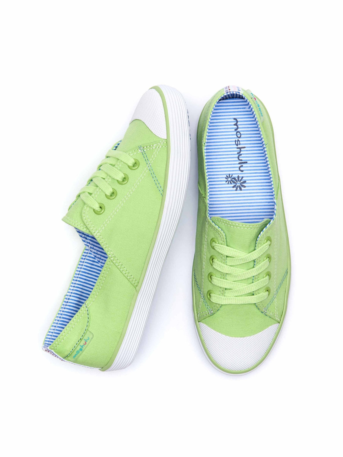 HEMMICK SHARP APPLE | Green canvas lace-up trainers | Moshulu – moshulu