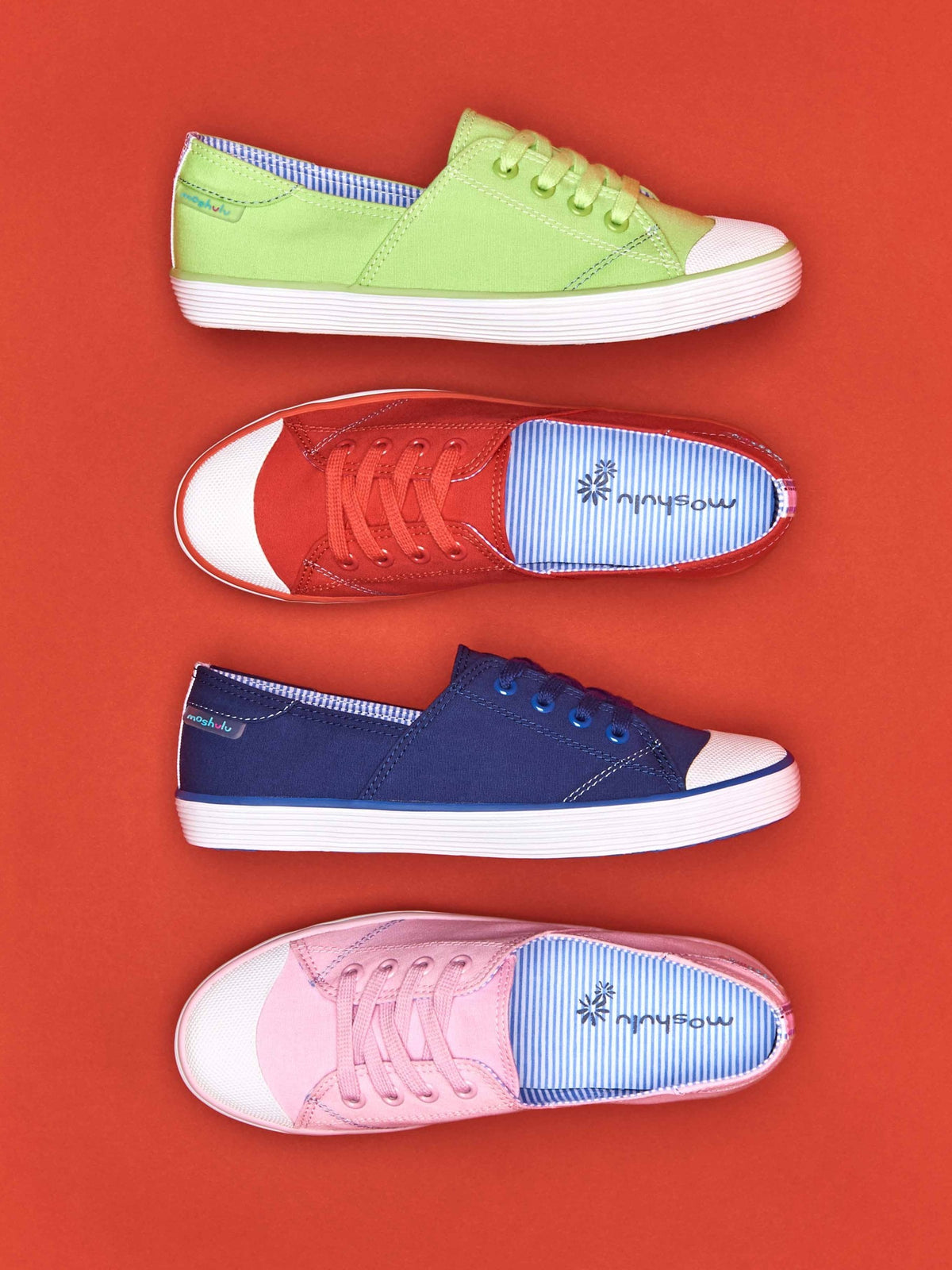 HEMMICK SHARP APPLE | Green canvas lace-up trainers | Moshulu – moshulu