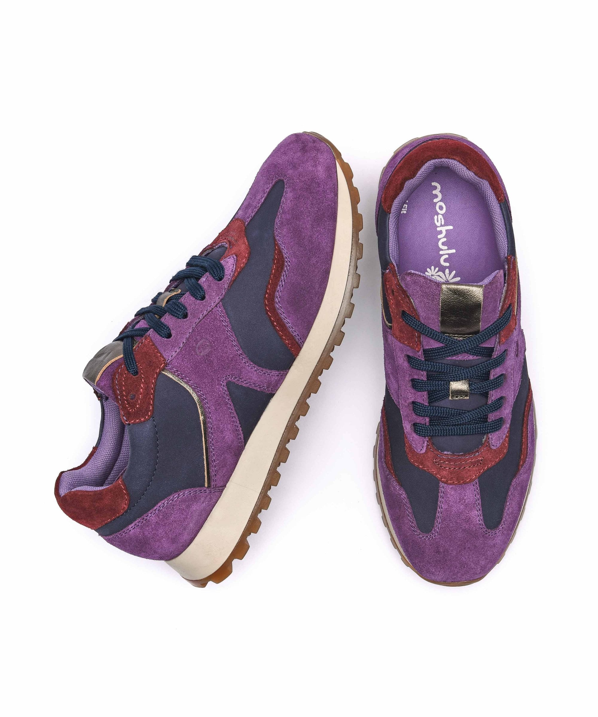REMI INDIGO/PLUM | Blue sporty lace up trainer | Moshulu – moshulu